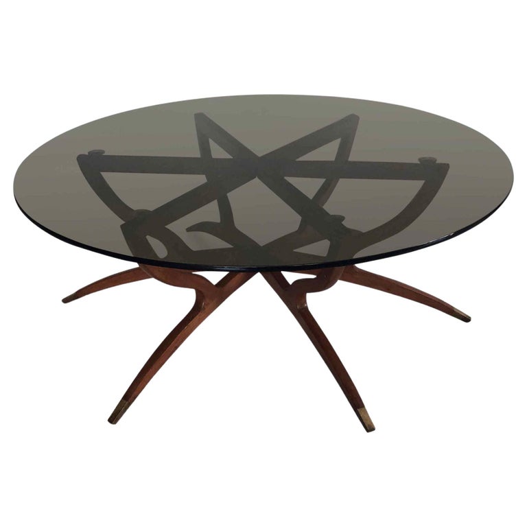 Foldable Mid-Century Spider Leg Coffee Table For Sale at 1stDibs