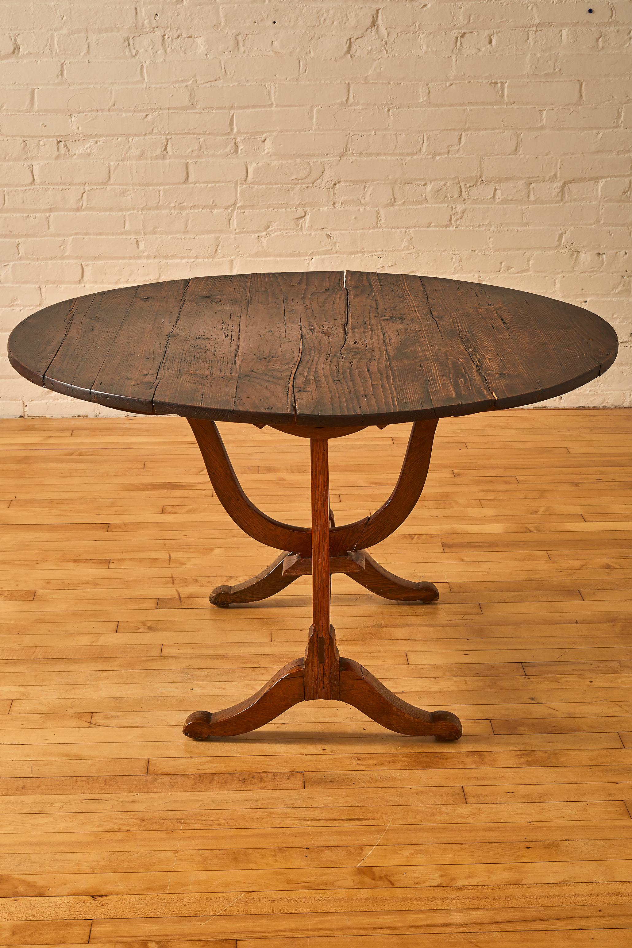 Pine and Beech Swivel Top Table at 1stDibs