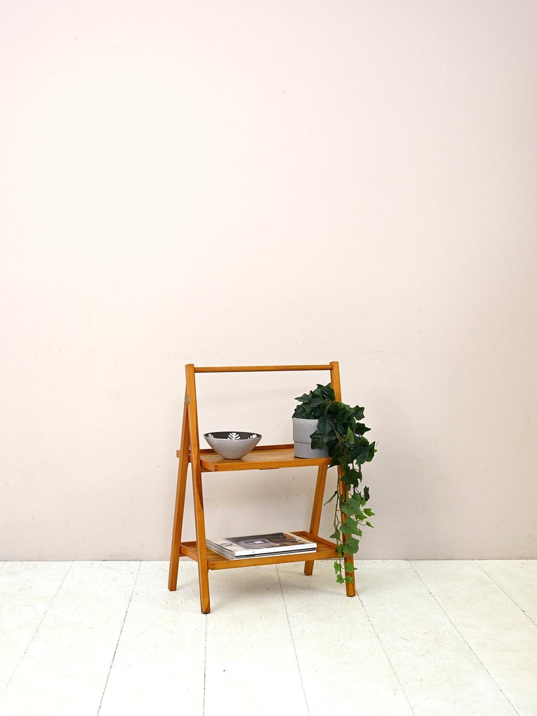 Foldable Side Table with Two Shelves For Sale at 1stDibs