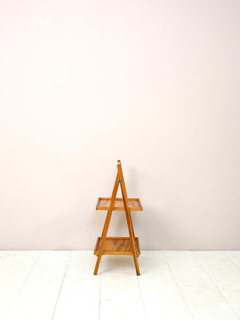 Foldable Side Table with Two Shelves For Sale at 1stDibs