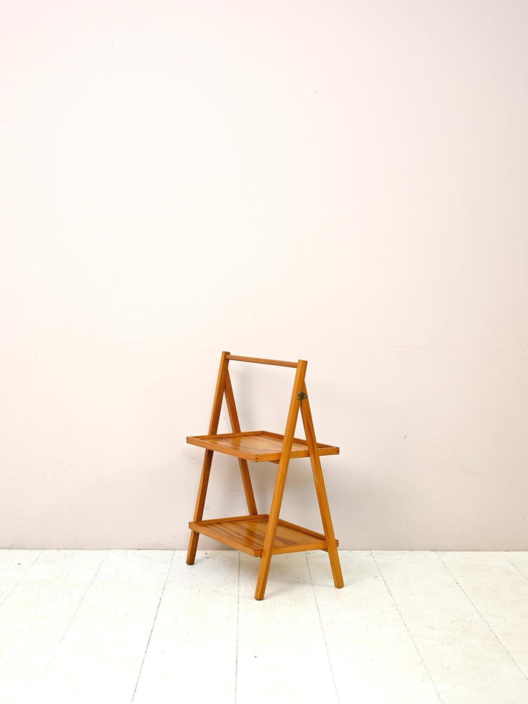 Foldable Side Table with Two Shelves For Sale at 1stDibs