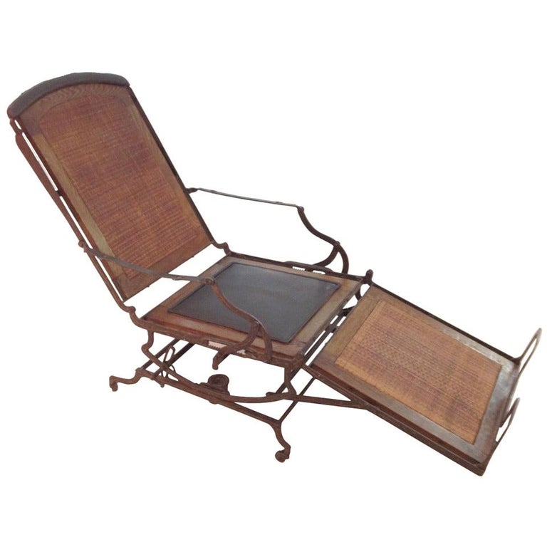 Folded Cruise Ship Rocking Chaise Lounge, New York, 1890 For Sale at ...
