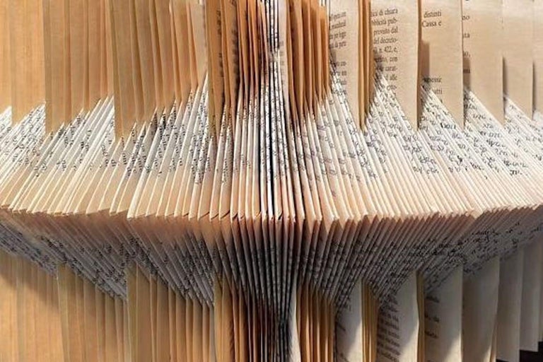 Folded Vintage Book Wall Sculpture, Italy, Contemporary For Sale at 1stDibs