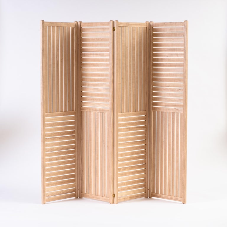 Folding 3-Panel or 4-Panel Room Divider Screen in Ash For Sale at 1stDibs