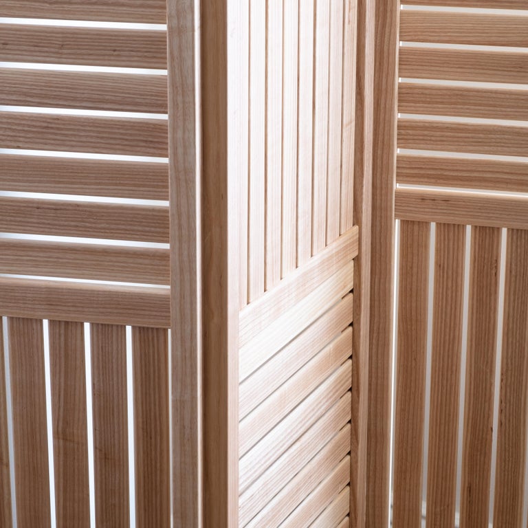 Folding 3-Panel or 4-Panel Room Divider Screen in Ash For Sale at 1stDibs