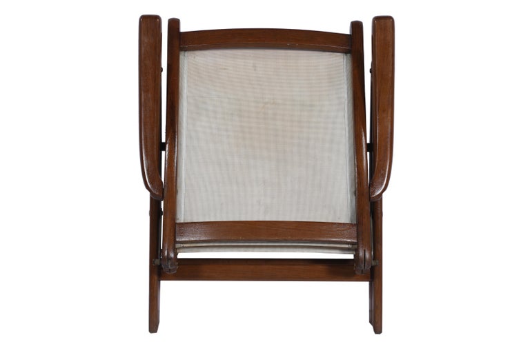 Folding and Adjustable Teak and Mesh Seat Patio or Side Chair For Sale ...