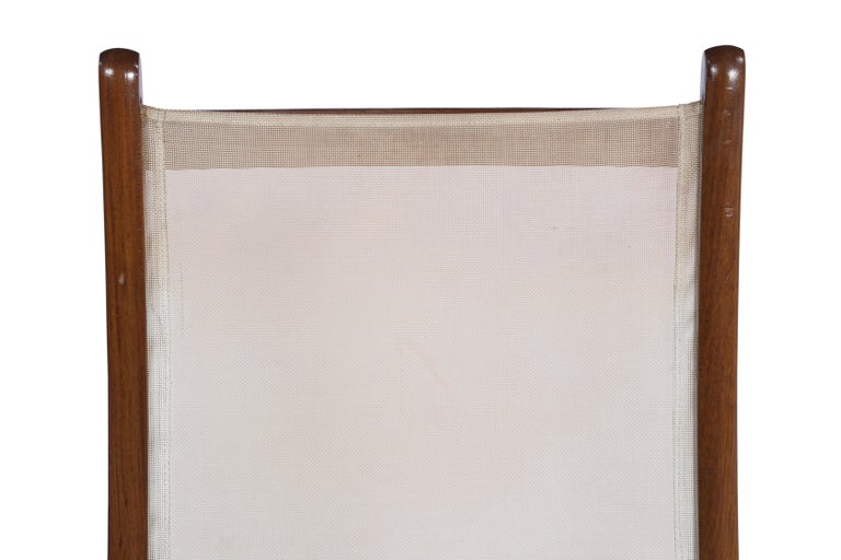 Folding and Adjustable Teak and Mesh Seat Patio or Side Chair For Sale ...