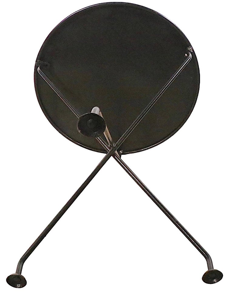 Folding Cafe Dining Garden Patio Poolside Table in Wrought Iron and ...