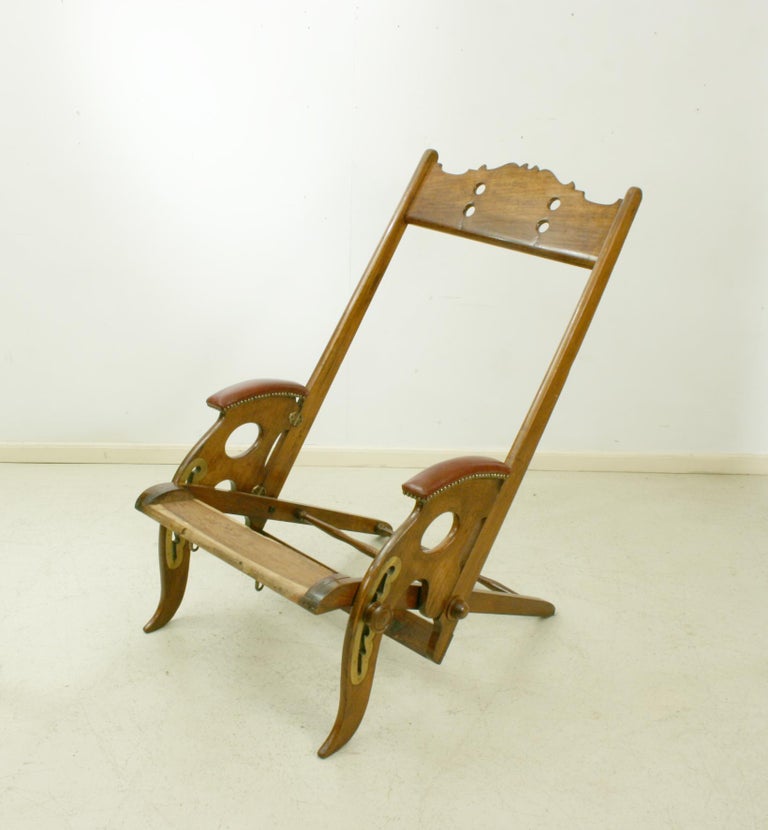 Folding Colonial Campaign Chair, J Herbert McNair, Reclining Anglo ...