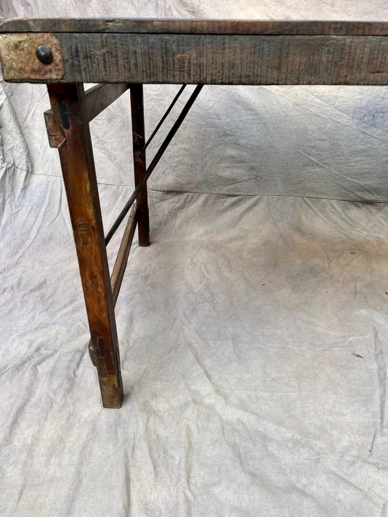 Folding Rustic Farm Table at 1stDibs