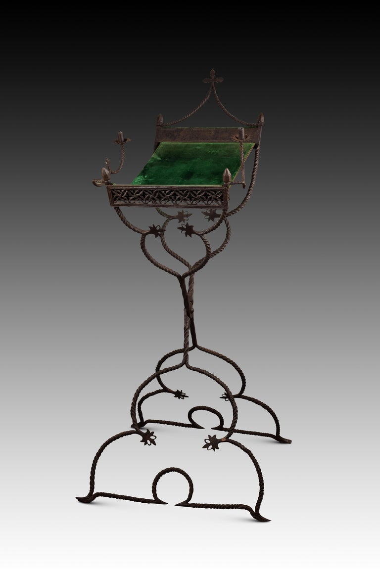 Folding Standing Lectern in Wrought Iron and Fabric, Spain, 16th ...