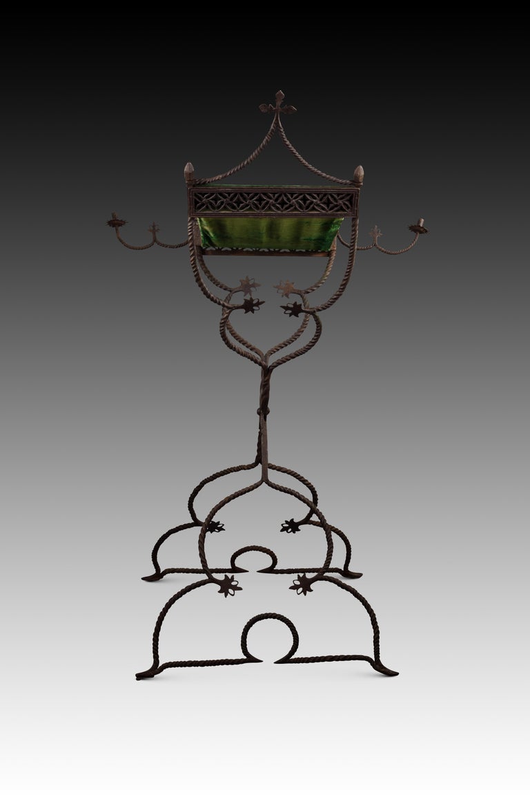Folding Standing Lectern in Wrought Iron and Fabric, Spain, 16th ...