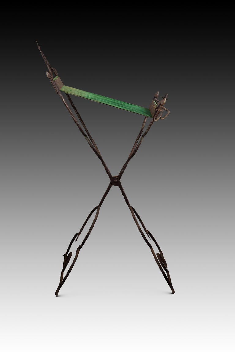 Folding Standing Lectern in Wrought Iron and Fabric, Spain, 16th ...