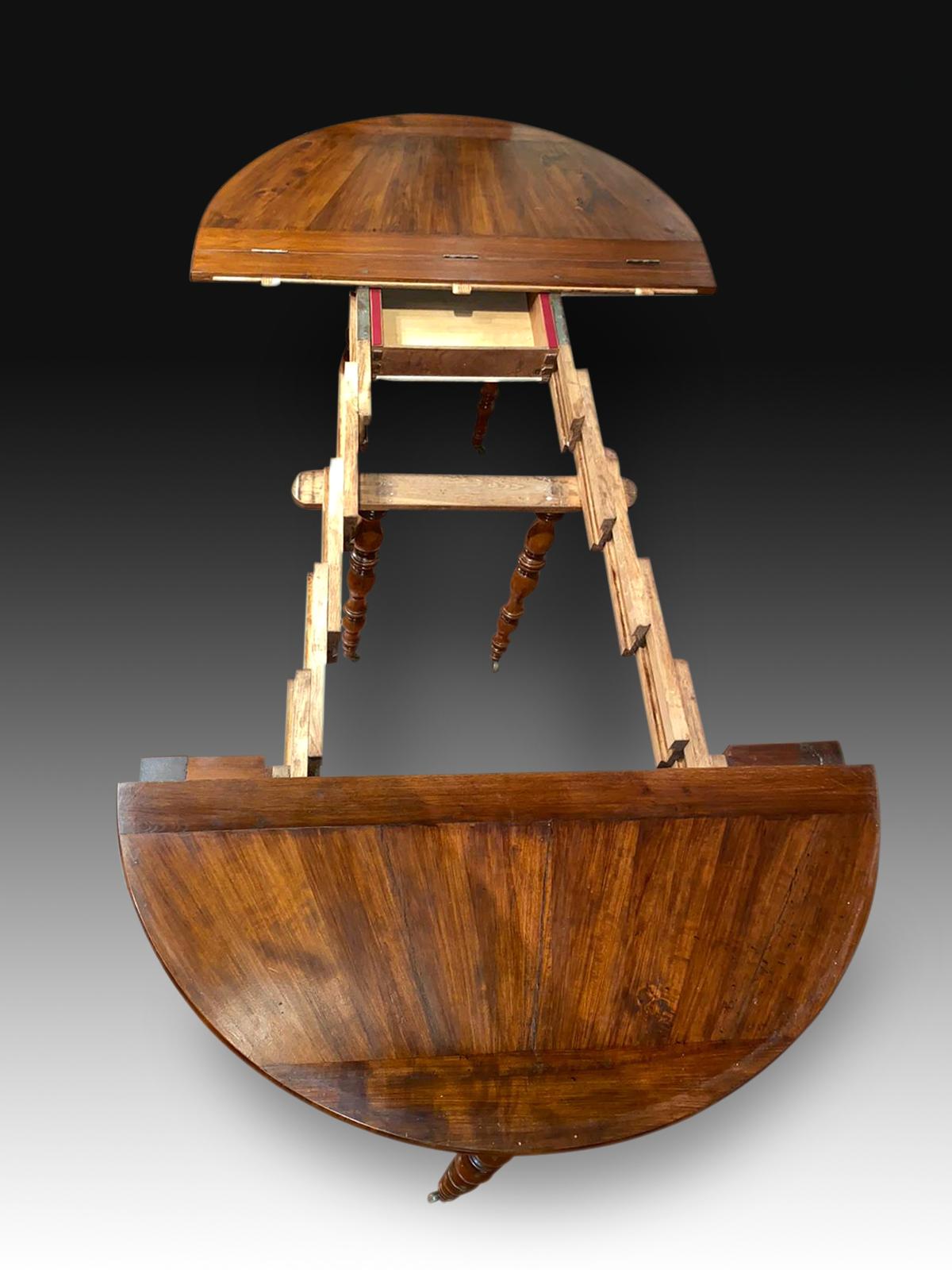Folding Table, Walnut Wood and Walnut Root, 19th Century For Sale at ...