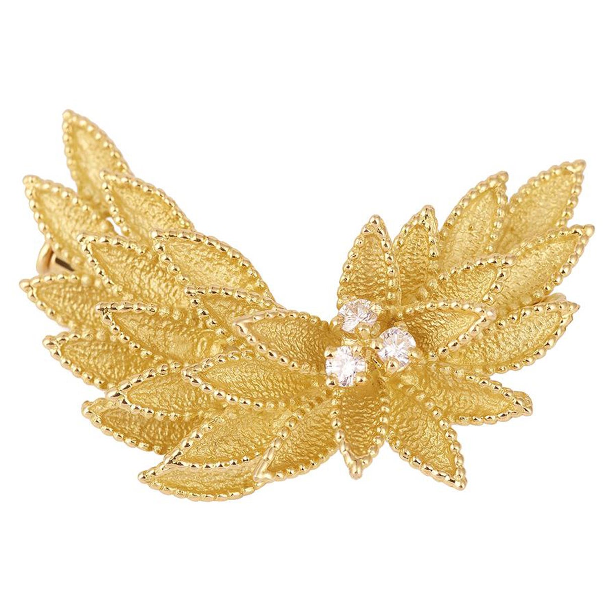 18 Carat Gold and Diamond Rose Brooch at 1stDibs | diamond rouse ...