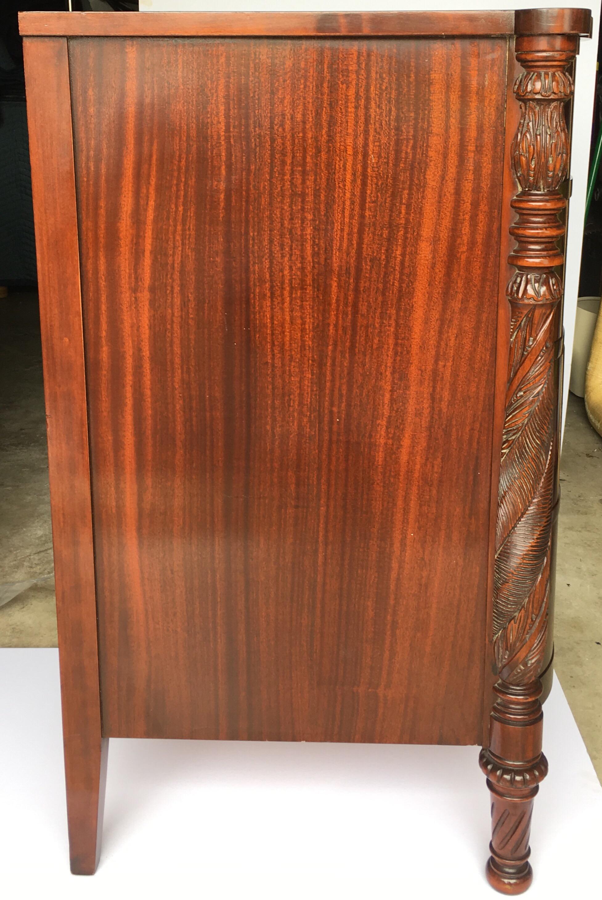 Foliate Carved Mahogany Wood Bowed Chest of Drawers at 1stDibs ...