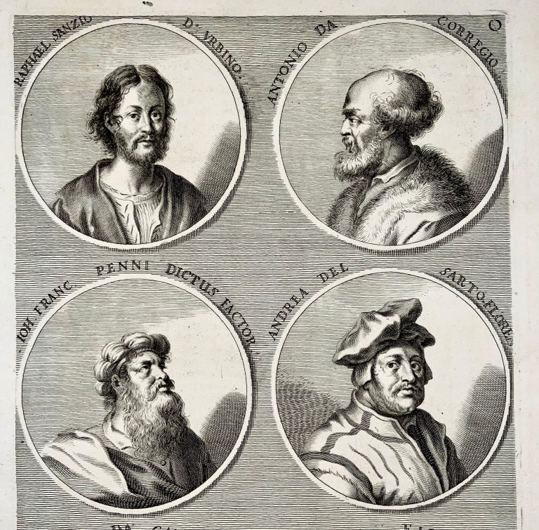 Folio portraits of artists, Carravagiom Raphael, Sarto, Penni et al ...
