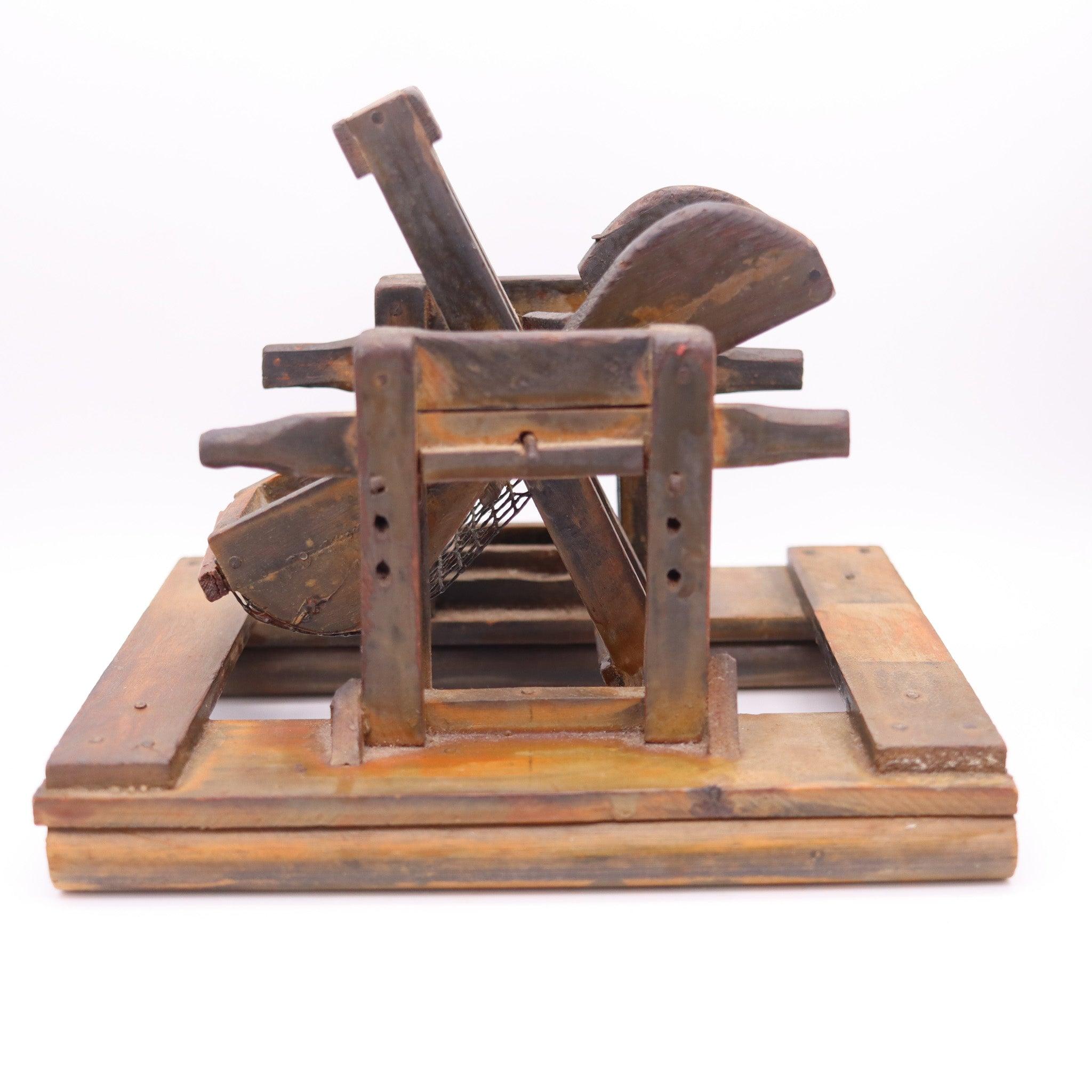 FOLK ART 1880 USA Scale Patent Of Gold Processing Mill In Wood Copper ...
