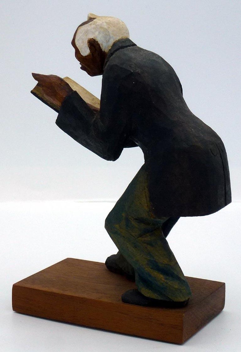 Folk Art African-American Preacher in Mid-Sermon with Bible, by Jack ...