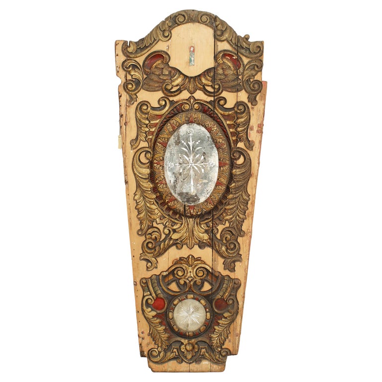 Folk Art Americana Victorian Carved Mirrored Carousel Panels For Sale ...