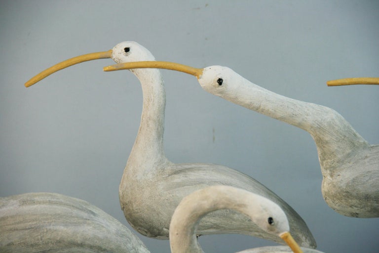Folk Art Artist Made Crain Sculpture For Sale at 1stDibs