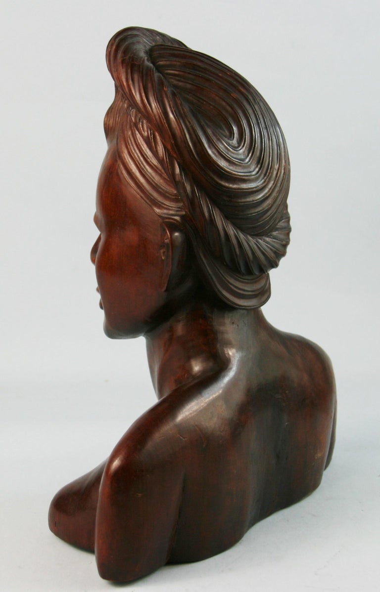Folk Art Cambodian Carved Wood Princess Sculpture For Sale at 1stDibs