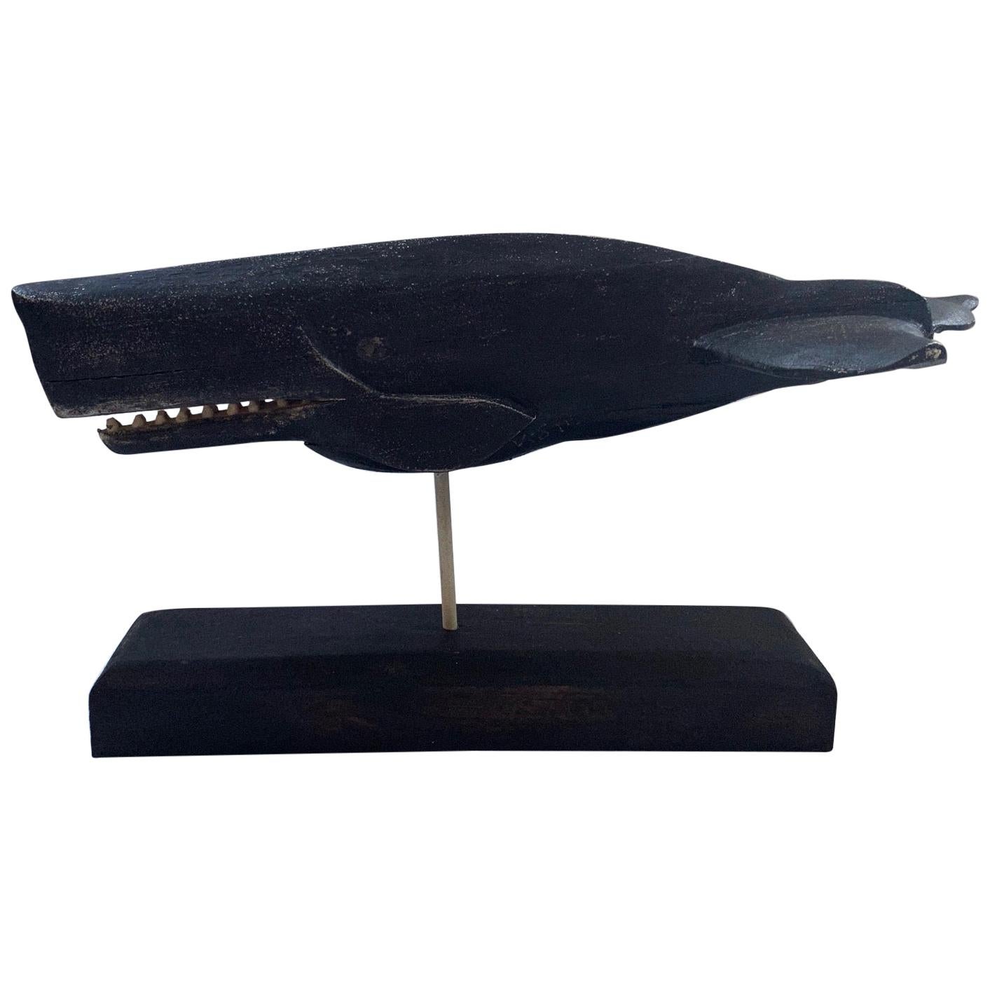 Wood Carved Whale - 7 For Sale on 1stDibs | whale carvings, carving a ...