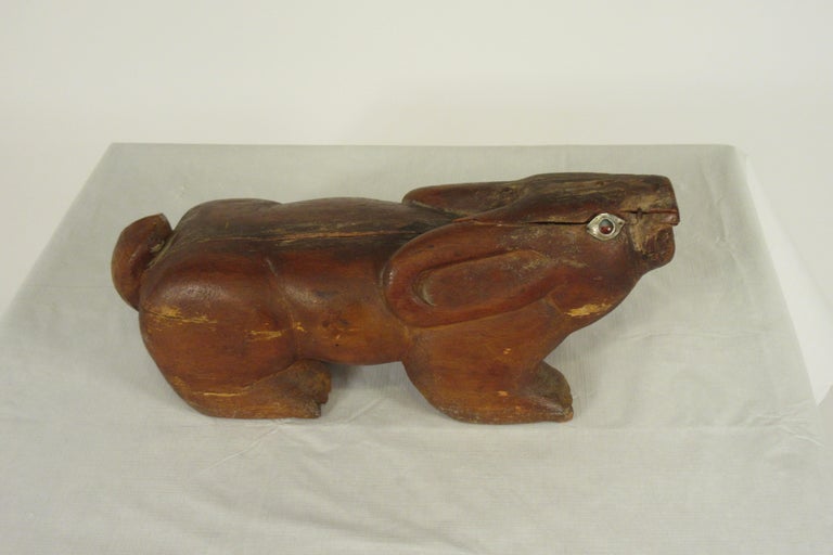 Folk Art Carved Wood Rabbit at 1stDibs