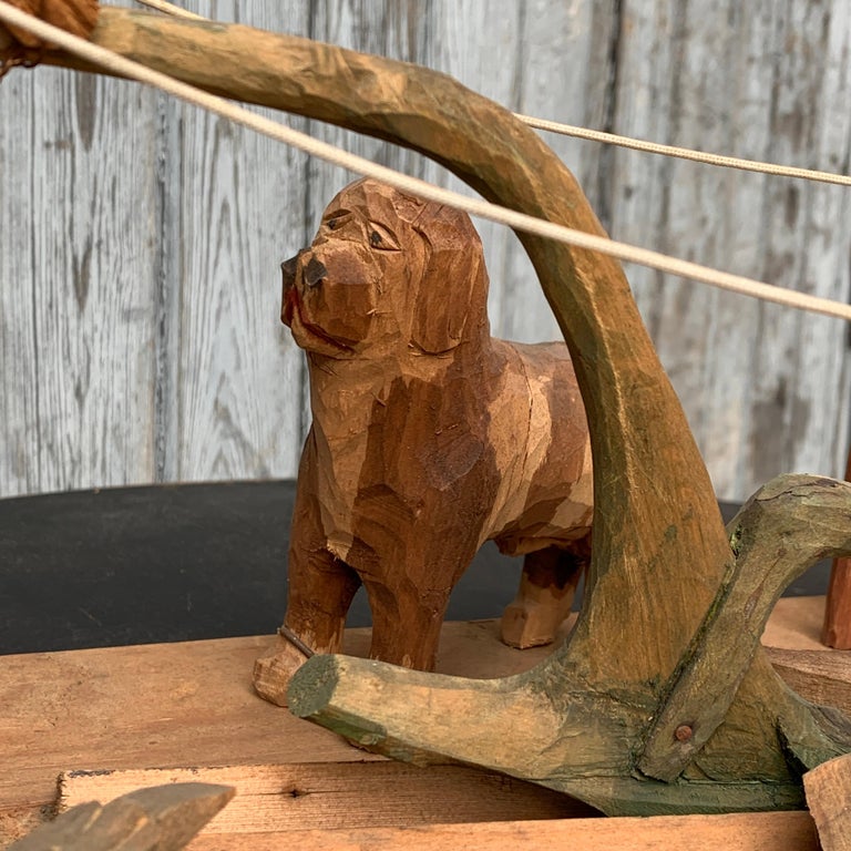 Folk Art Centerpiece Sculpture of Swedish Potato Farmers For Sale at ...