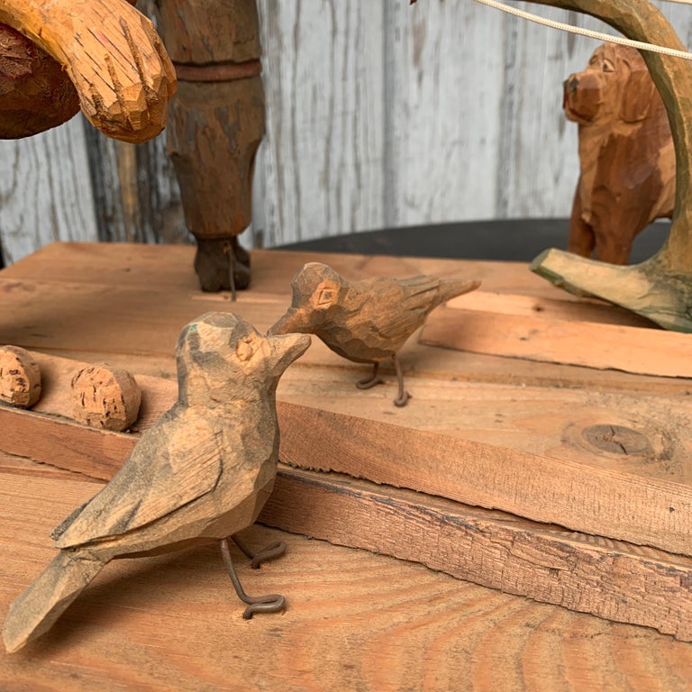 Folk Art Centerpiece Sculpture of Swedish Potato Farmers For Sale at ...