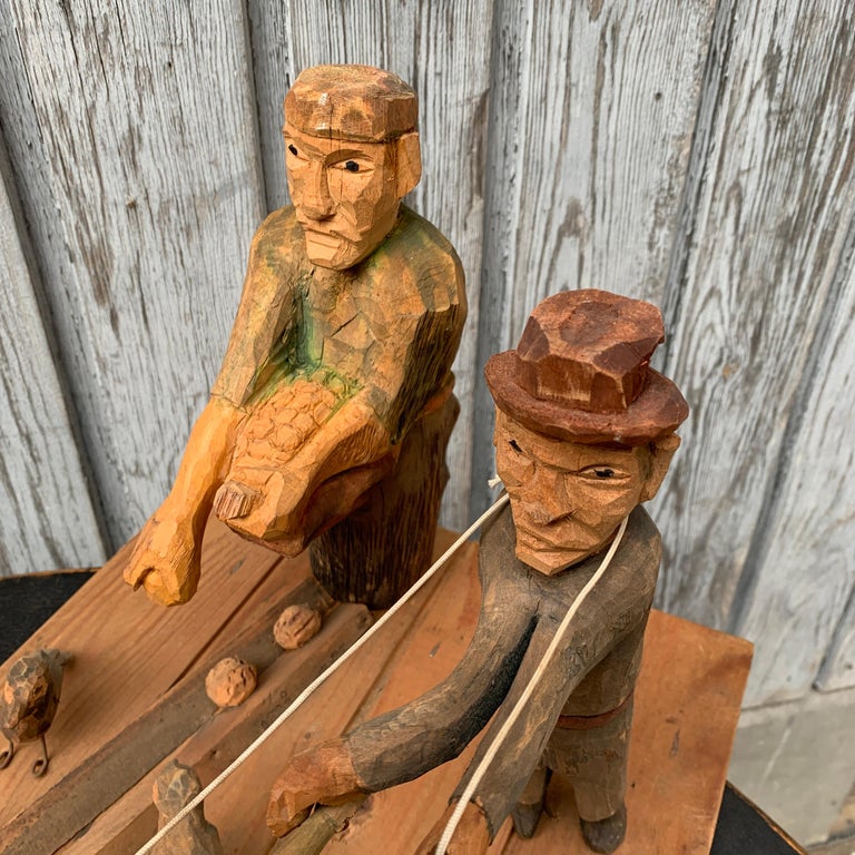 Folk Art Centerpiece Sculpture of Swedish Potato Farmers For Sale at ...