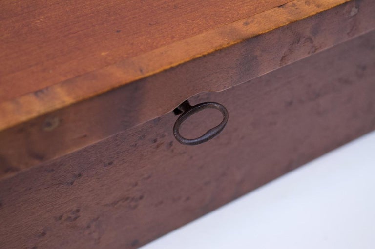 Folk Art Deco Maple Burl Wood Decorative Lock Box with Inlay Detail For ...