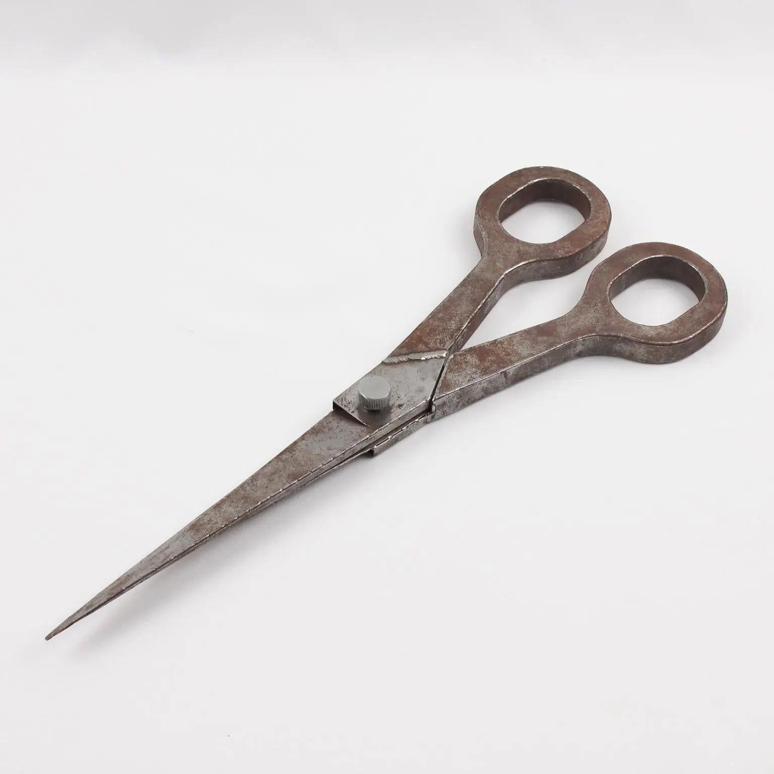 Folk Art Giant Metal Scissors Industrial Store Display Sign For Sale at ...