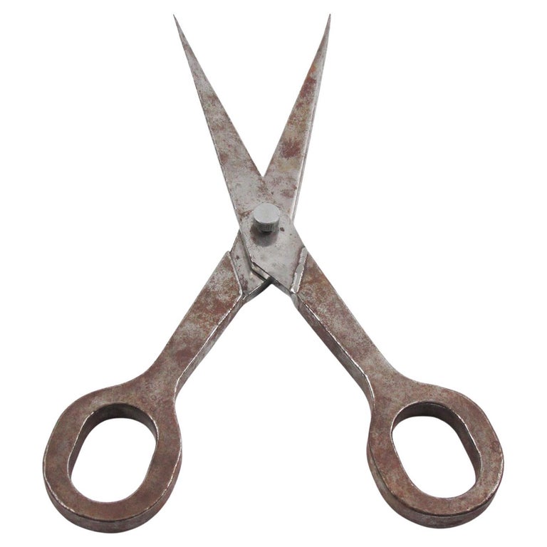 Folk Art Giant Metal Scissors Industrial Store Display Sign For Sale at ...