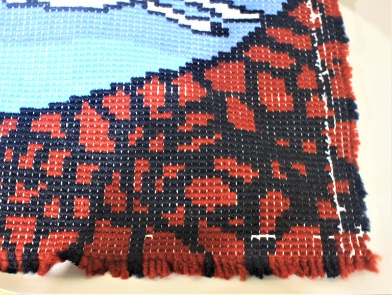 Folk Art Greyhound Bus Lines Logo Hooked Rug or Wall Hanging For Sale ...