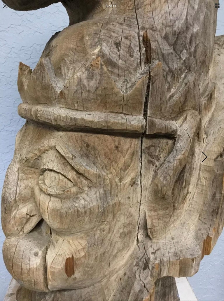 Folk Art Hand Carved Punch Cigar Store Countertop Advertising Figure ...