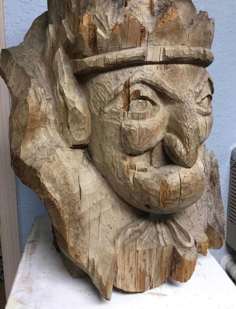 Folk Art Hand Carved Punch Cigar Store Countertop Advertising Figure ...