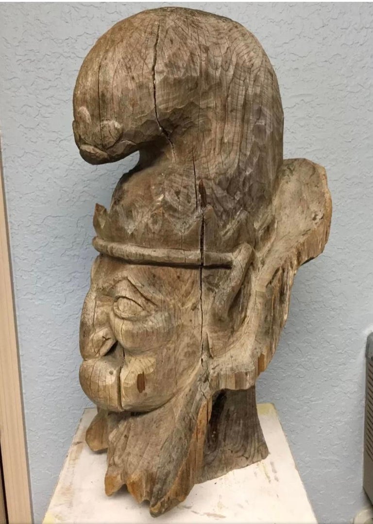 Folk Art Hand Carved Punch Cigar Store Countertop Advertising Figure ...