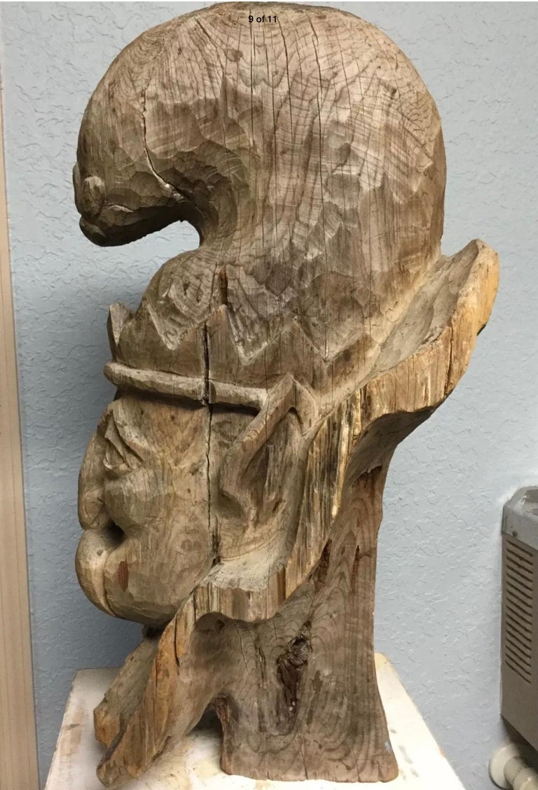 Folk Art Hand Carved Punch Cigar Store Countertop Advertising Figure ...