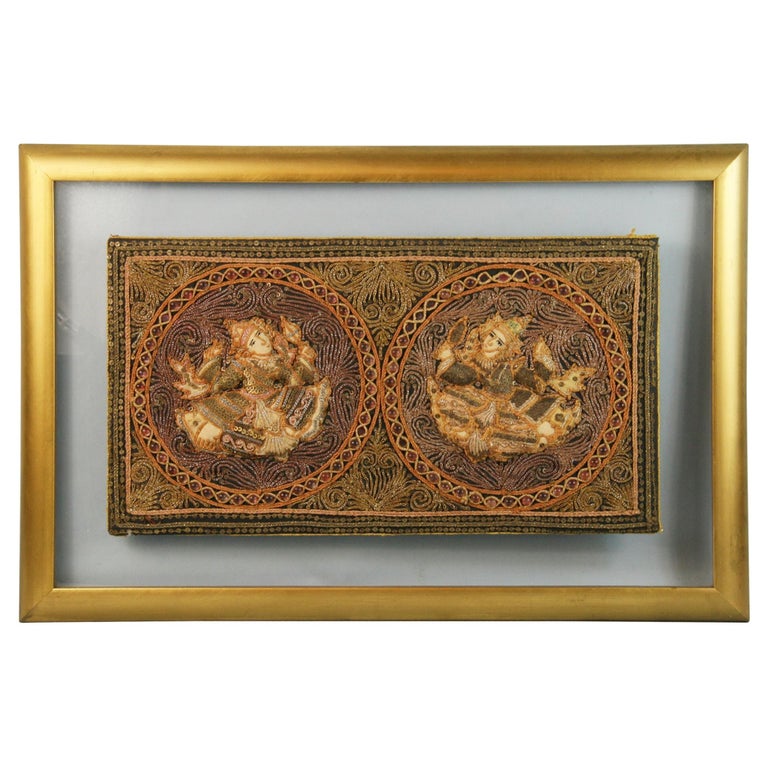 Antique Kalagas Burmese Wall Tapestry set in a Custom Newer Frame For ...