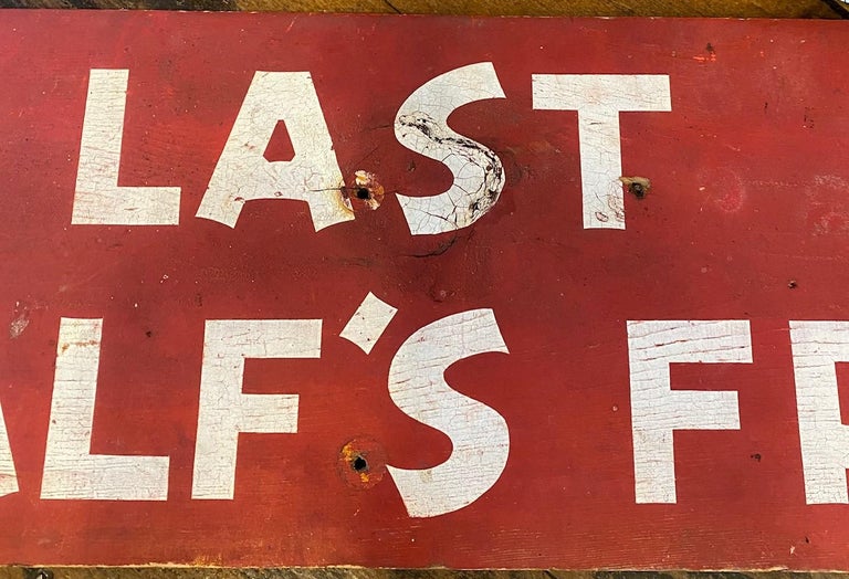 Folk Art Hand Painted Wooden Trade Sign For Sale at 1stDibs