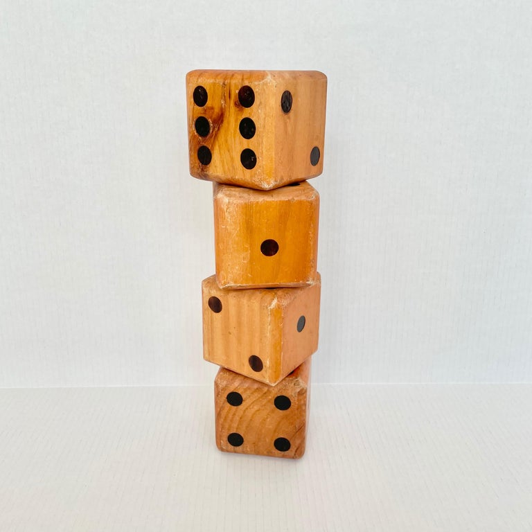 Folk Art Handmade Wood Dice at 1stDibs