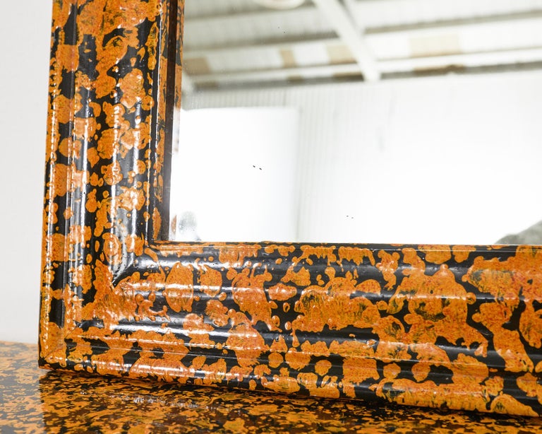 Folk Art Lacquer Speckled Mirror by Artist Ira Yeager For Sale at 1stDibs