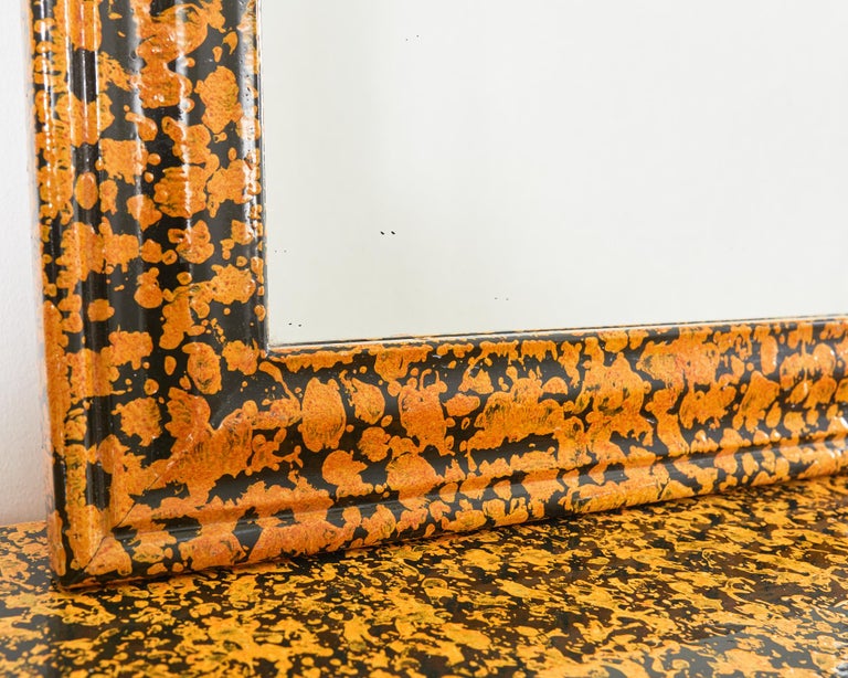 Folk Art Lacquer Speckled Mirror by Artist Ira Yeager For Sale at 1stDibs