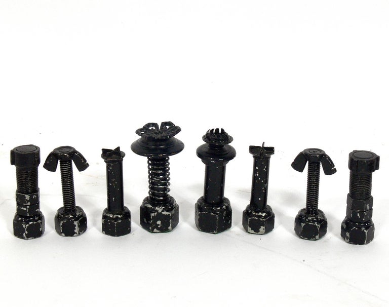 Folk Art Mechanic's Chess Set at 1stDibs