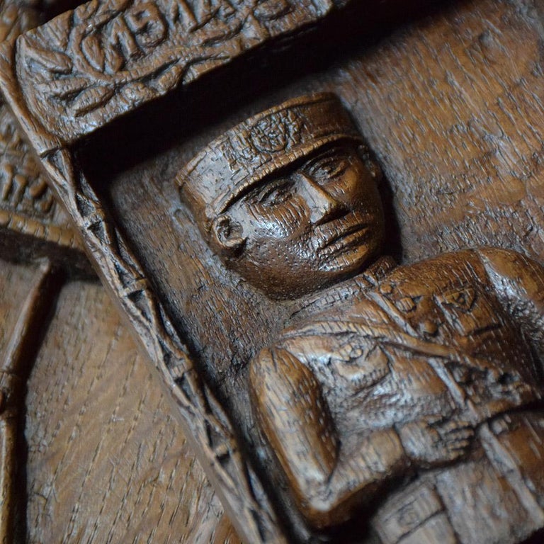 Folk Art Oak French Treen Panels at 1stDibs