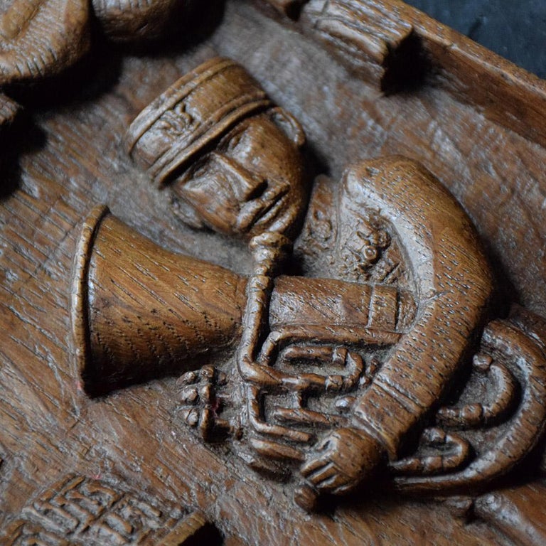 Folk Art Oak French Treen Panels at 1stDibs