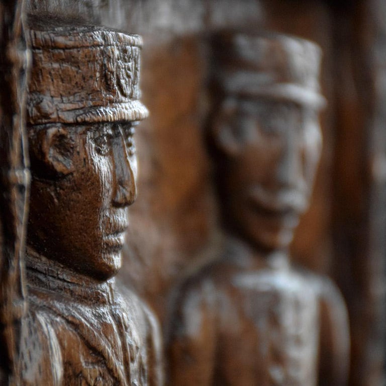 Folk Art Oak French Treen Panels at 1stDibs