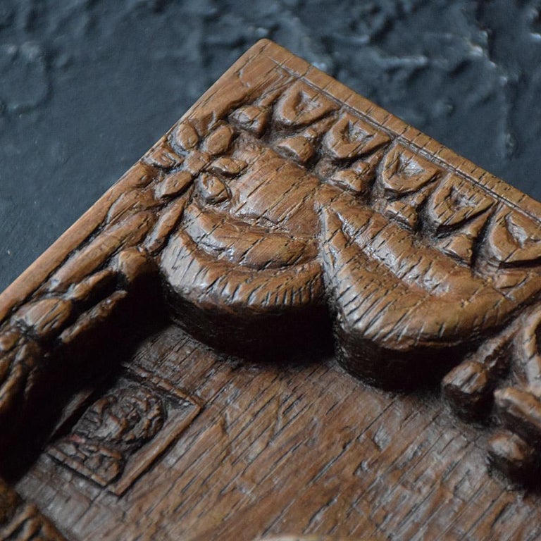 Folk Art Oak French Treen Panels at 1stDibs