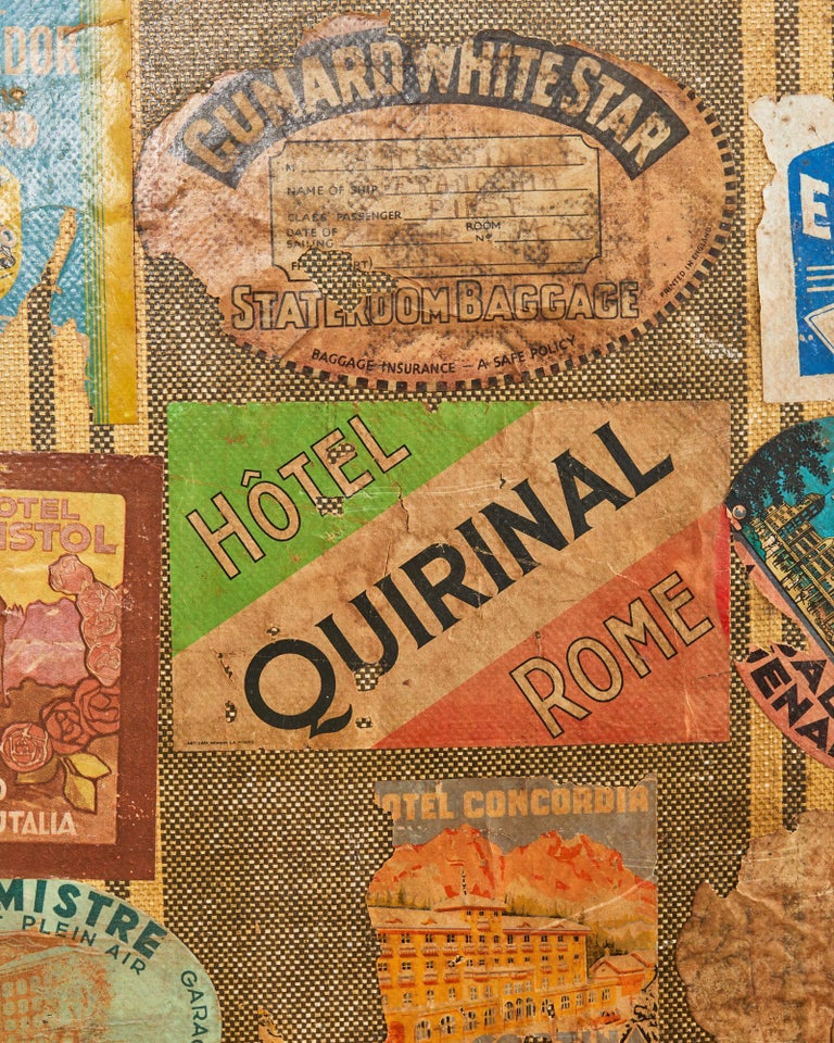 Folk Art Painted Face Suitcase by Artist Ira Yeager For Sale at 1stDibs